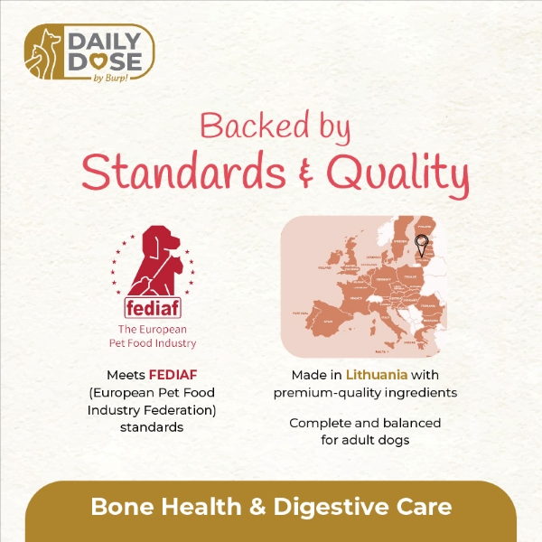 Burp Daily Dose By Burp Bone Health & Digestive Care Dog Dry Food 1.5kg ...